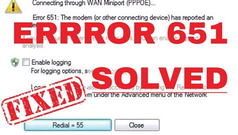 Error 651 حل مشكلة